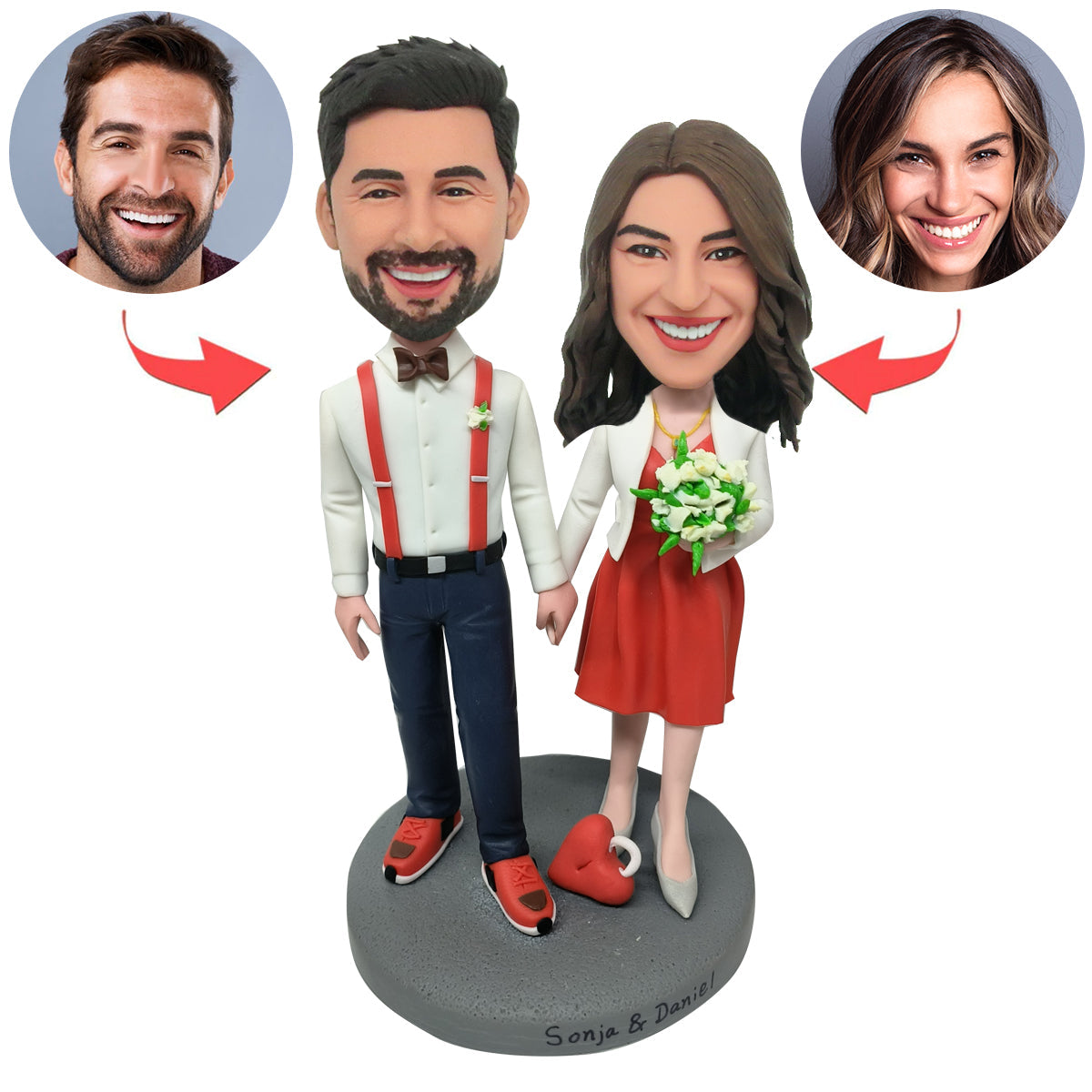 Bobblegifts Custom Couple Bobblehead with Flowers From Photo Online ...