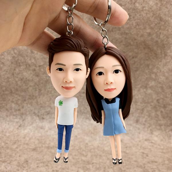 Personalized Custom Bobbleheads Keychains - Gift for Him & Her ...